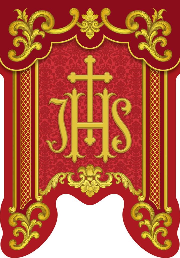 Drappo da Balcone JHS con cornice decorata - Ukubu